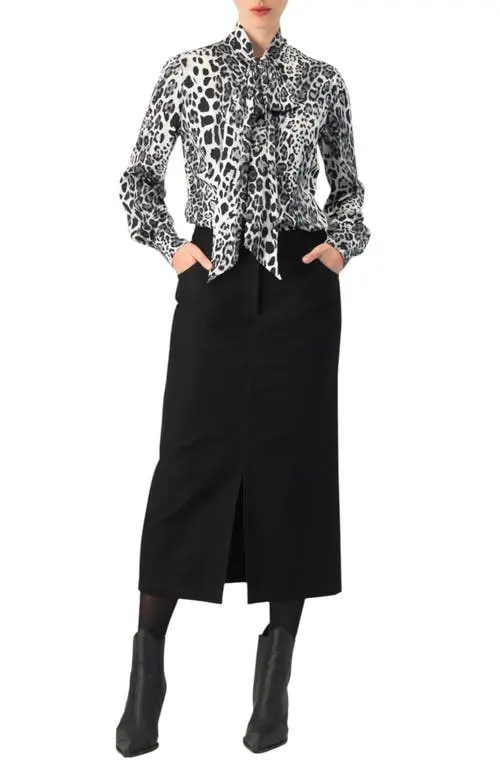 IVONNE Long Sleeve Bow Blouse