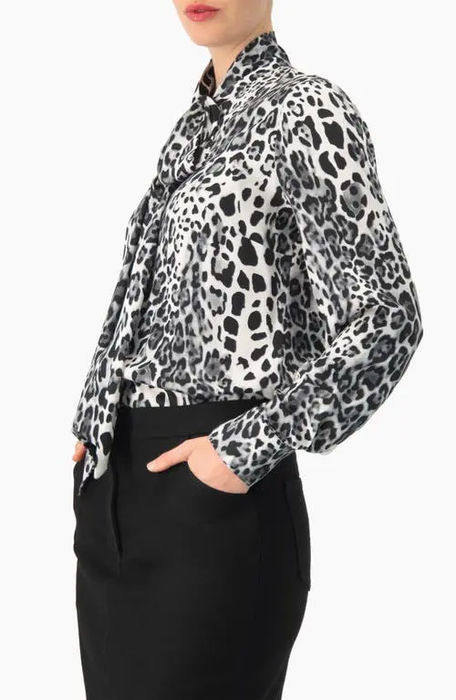IVONNE Long Sleeve Bow Blouse