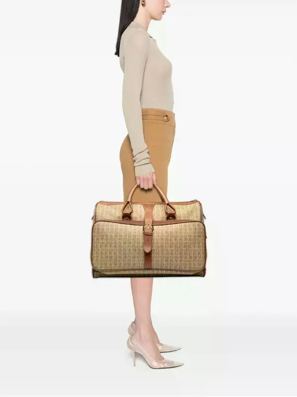 Burberry 20th Century Logo Printed Canvas Travel Bag - Neutrals