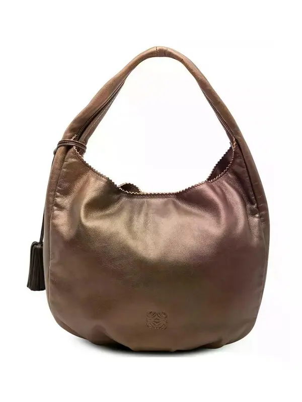 Loewe 2010 Metallic Nappa Anagram Tassel Hobo Shoulder Bag