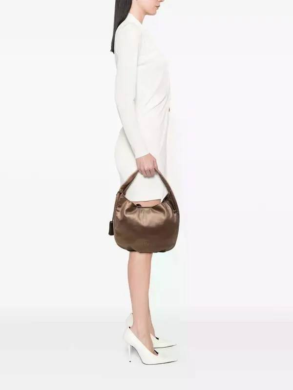 Loewe 2010 Metallic Nappa Anagram Tassel Hobo Shoulder Bag