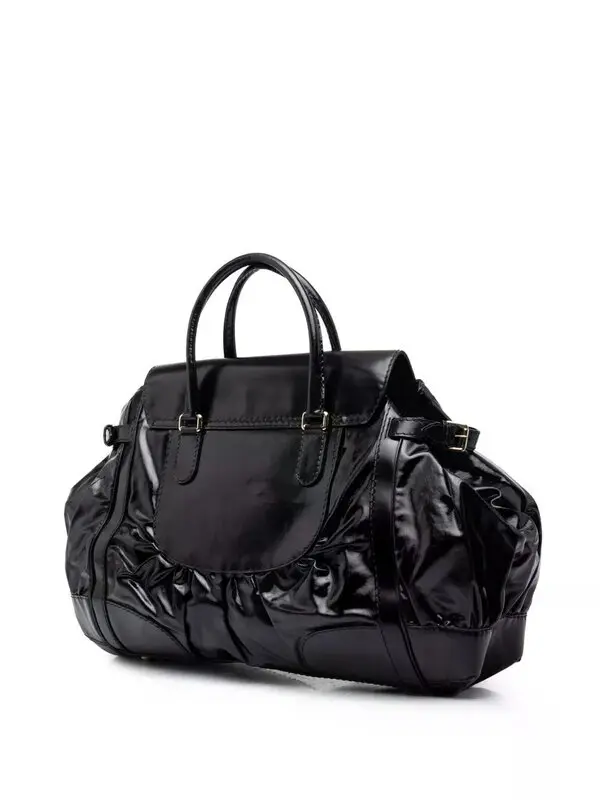 Gucci 2000-2015 Coated Canvas And Calfskin Dialux Queen Tote Bag