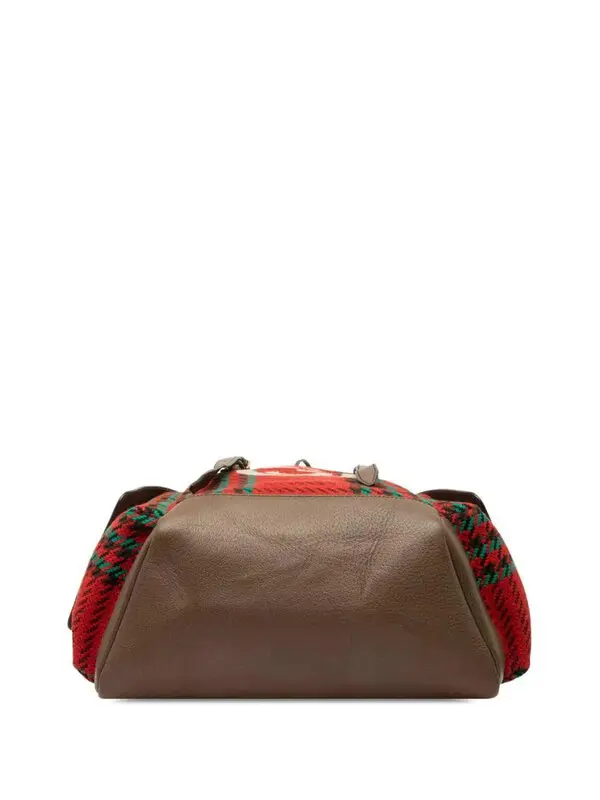Gucci 2000-2015 Gg Wool Houndstooth And Stripe Backpack