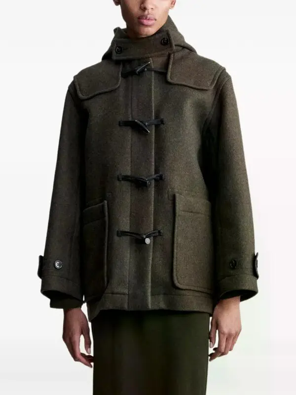 A.p.c. Khaki Recycled Wool Duffle Coat - Green