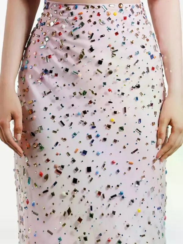 GEMY MAALOUF Crystal-embellished Midi Skirt