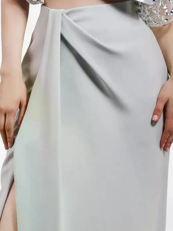 GEMY MAALOUF Draped-detail Side-slit Maxi Skirt