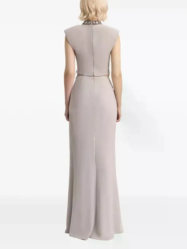 GEMY MAALOUF Draped Embellished Maxi Skirt