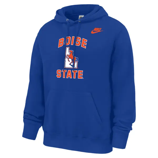 Nike Boise State Broncos Club Football Fleece Pullover Hoodie - Blue