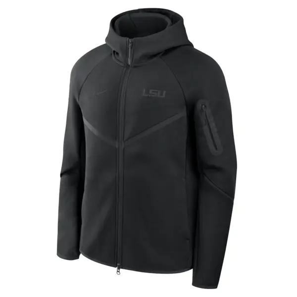 Nike Lsu Tech Fleece College Full-zip Hooded Jacket - Black