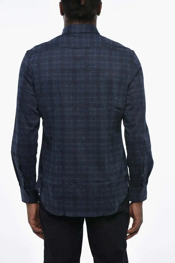 Corneliani Plaid Shirt With French Collar