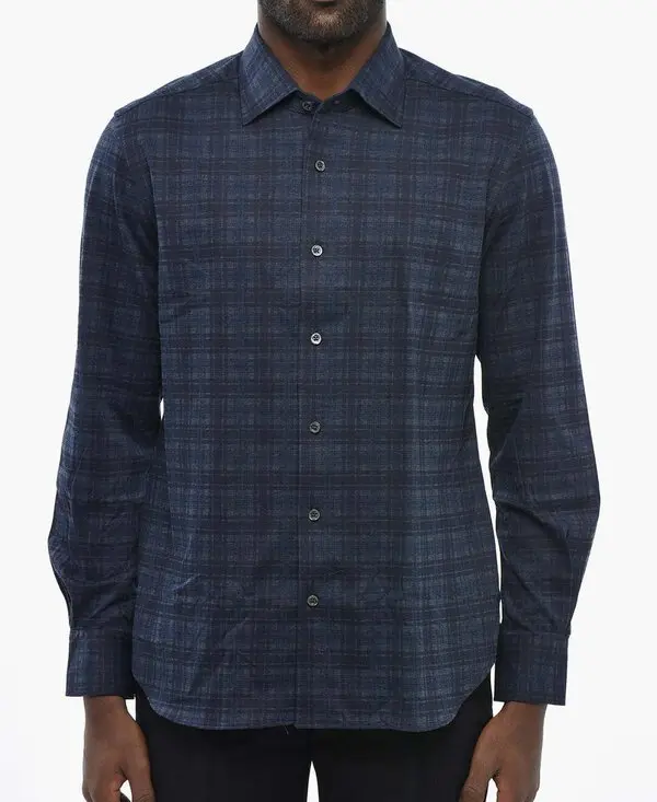 Corneliani Plaid Shirt With French Collar