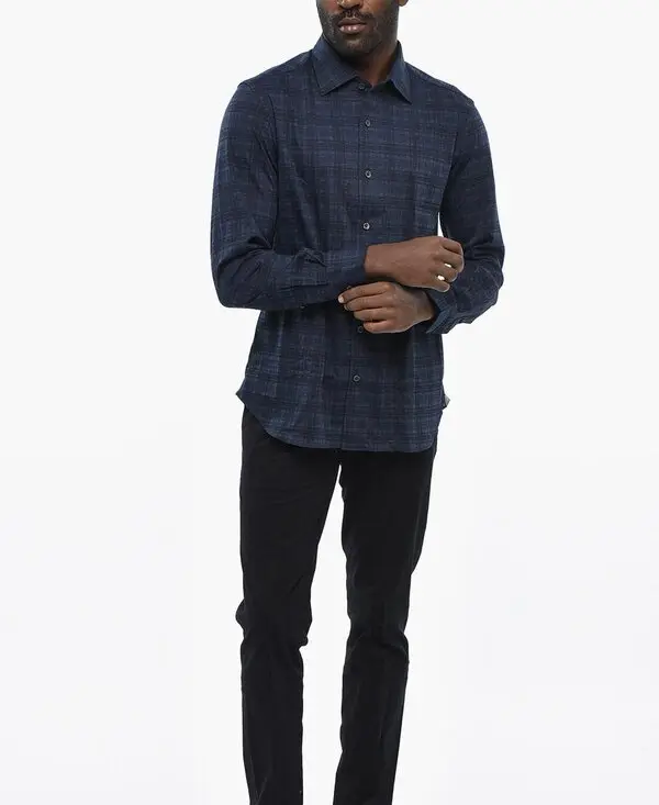 Corneliani Plaid Shirt With French Collar