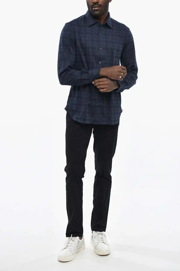 Corneliani Plaid Shirt With French Collar