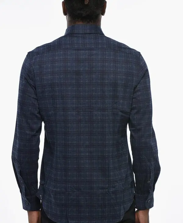 Corneliani Plaid Shirt With French Collar