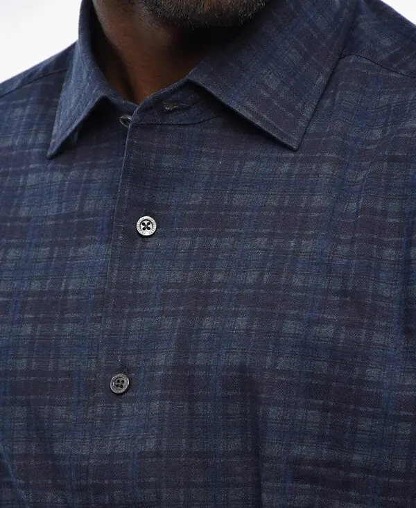 Corneliani Plaid Shirt With French Collar