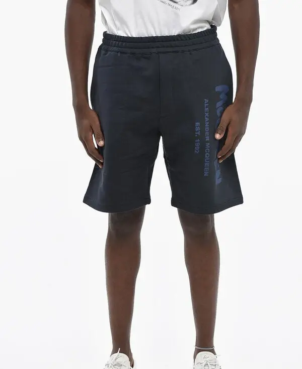 Alexander McQueen Elastic-waist Shorts With Printed Logo