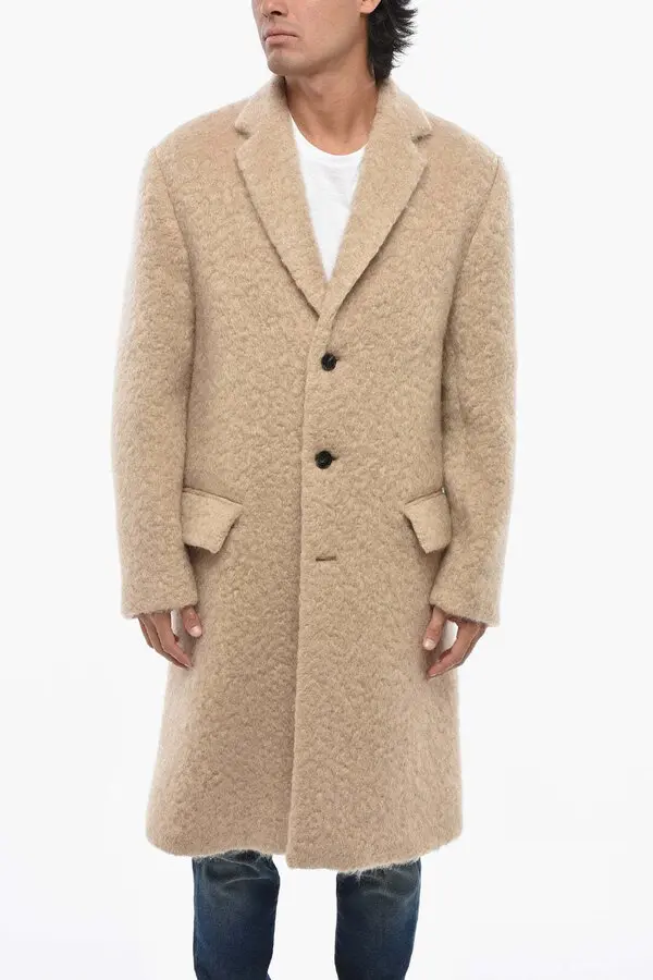 Dries Van Noten Rustic Contrast-button Coat - Beige