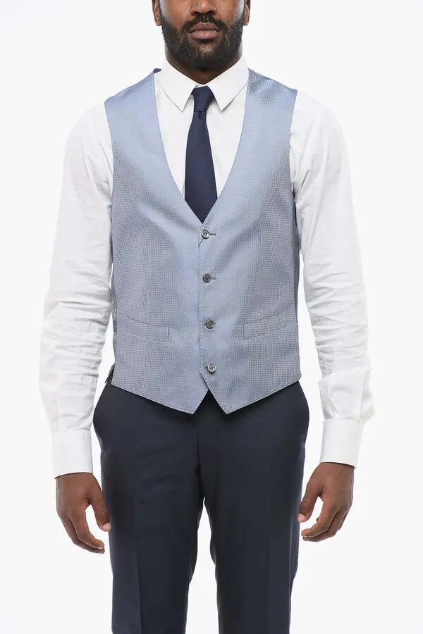 Corneliani Geometric-pattern Silk Waistcoat
