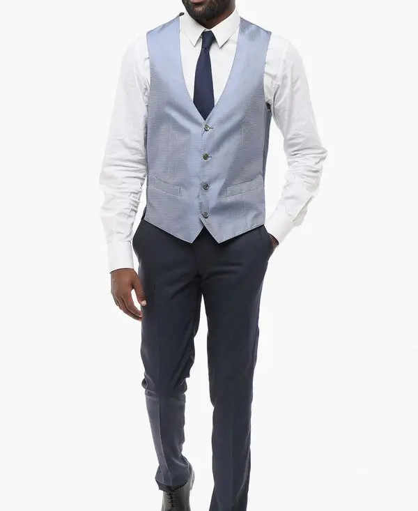 Corneliani Geometric-pattern Silk Waistcoat