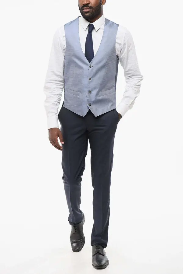 Corneliani Geometric-pattern Silk Waistcoat