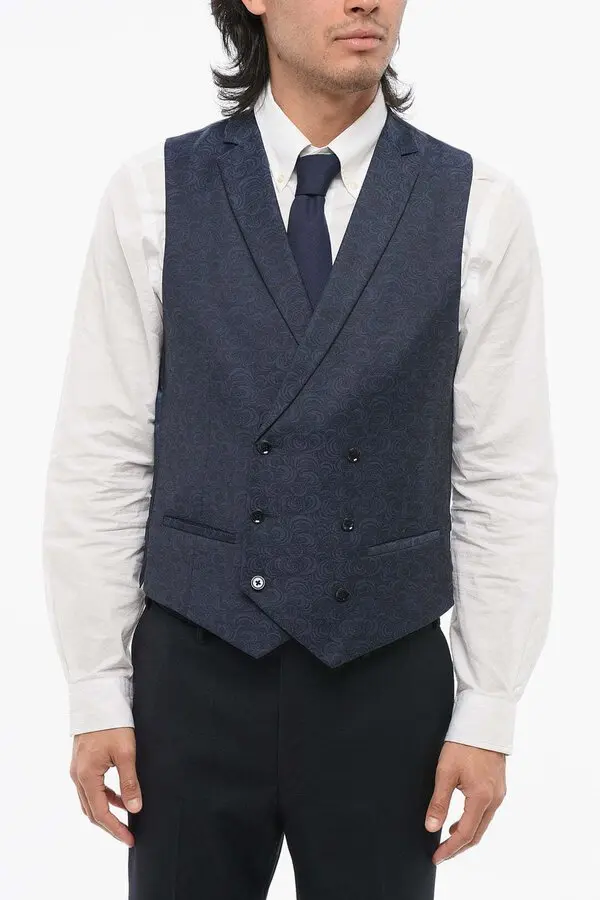 Corneliani Double-breasted Patterned Waistcoat
