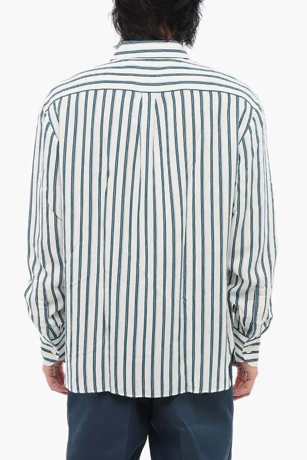 PT TORINO Striped Shirt With Double Chest Pockets