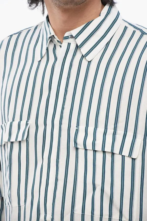 PT TORINO Striped Shirt With Double Chest Pockets