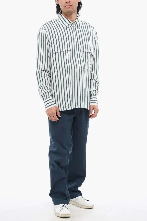PT TORINO Striped Shirt With Double Chest Pockets