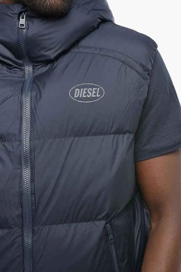 DIESEL® Padded Logo-print Vest