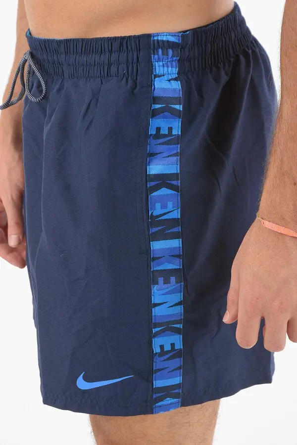 Nike Logo-embroidered Side-band Swim Shorts