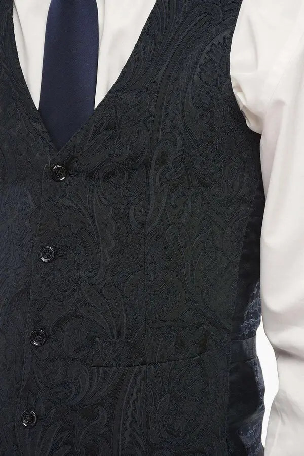 Corneliani Damask-pattern Welt-pocket Waistcoat