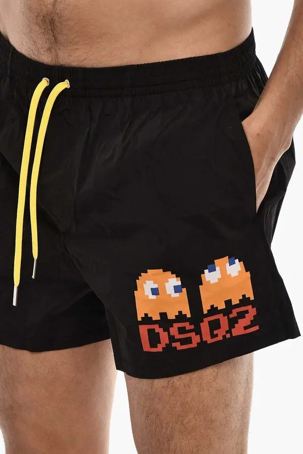 Dsquared2 X Pac-man Logo-print Swim Shorts