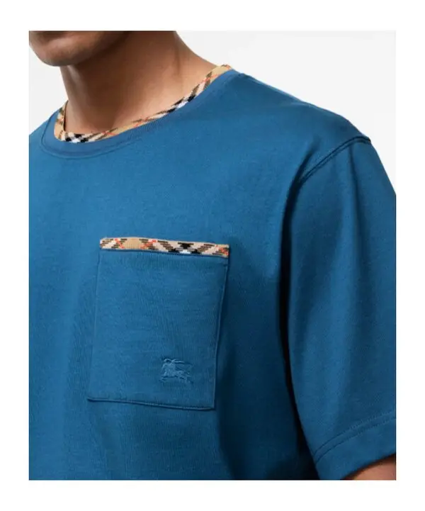 Burberry Check Trim Cotton T-shirt