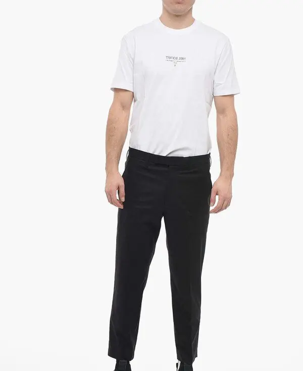 Neil Barrett Concealed-fastening Cropped Tailored Trousers