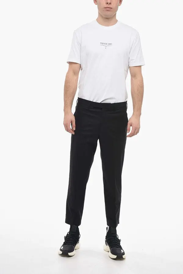 Neil Barrett Concealed-fastening Cropped Tailored Trousers