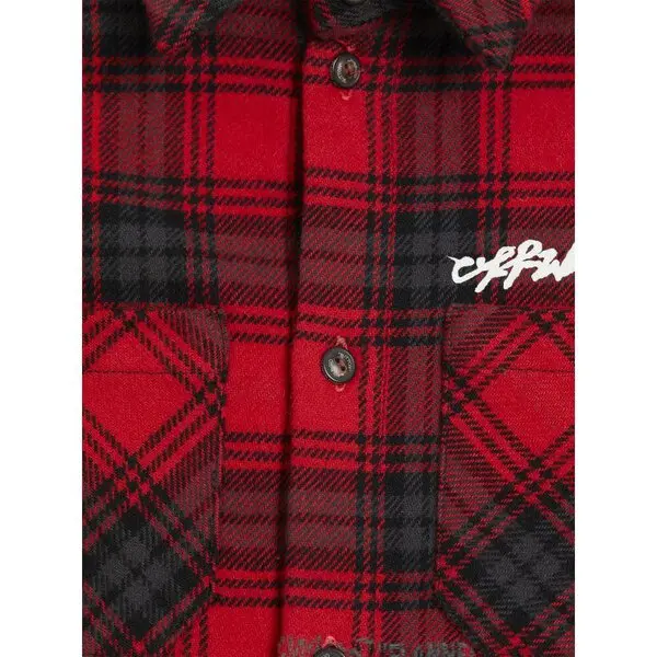 Off-White Logo Check Flannel Shirt White