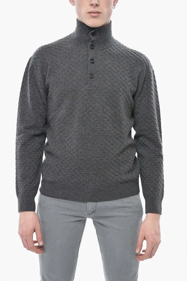 PAOLO PECORA Half-button Sweater