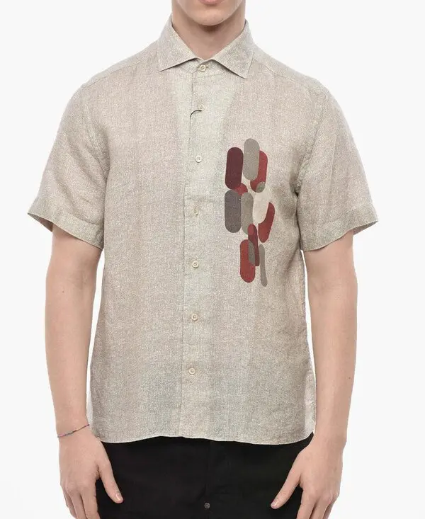 Corneliani Short-sleeve Shirt With Contrast Print