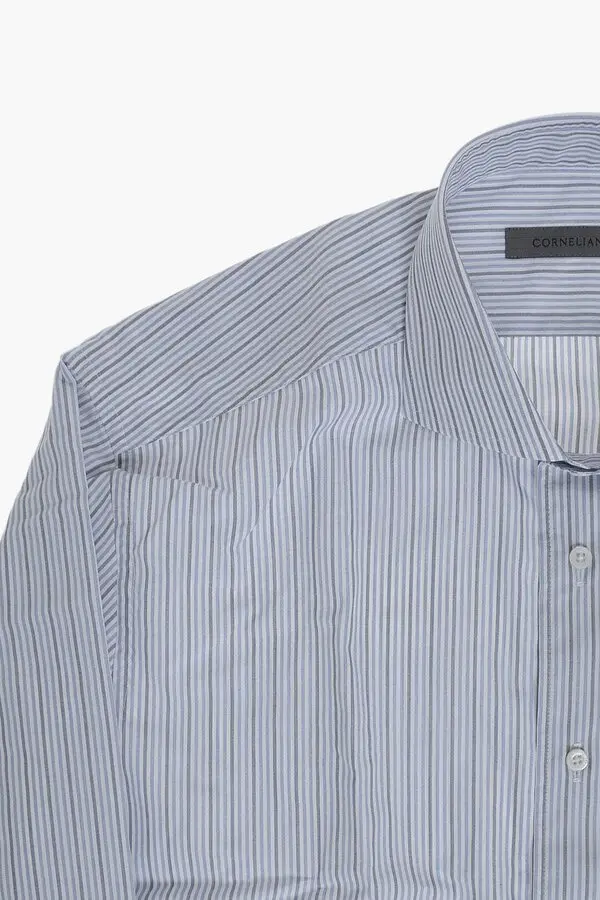 Corneliani Striped Shirt With French Collar