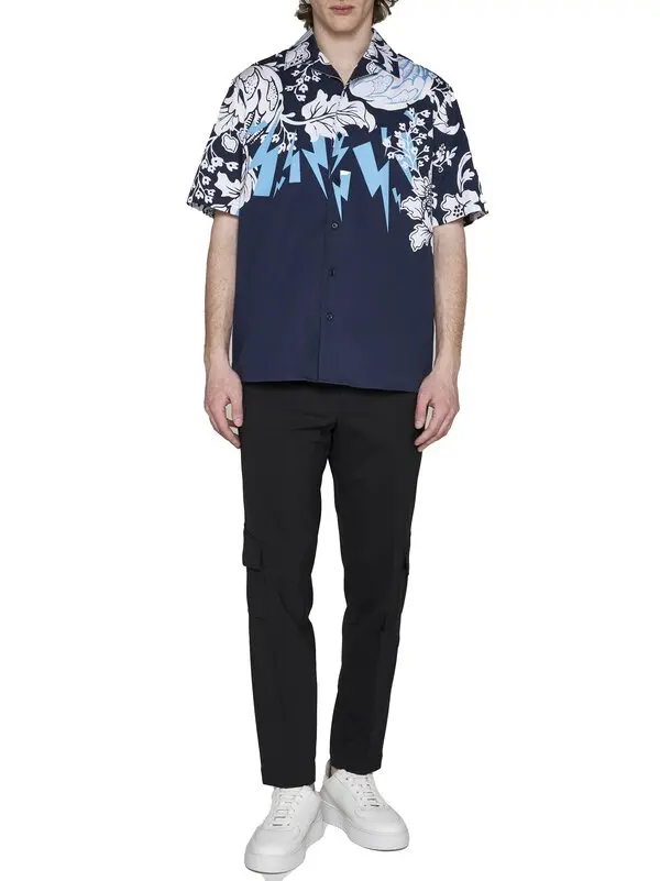 Neil Barrett Hawaiian Bolts Loose-fit Shirt