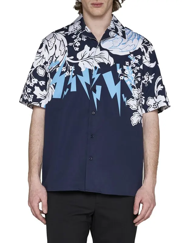 Neil Barrett Hawaiian Bolts Loose-fit Shirt