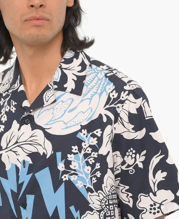 Neil Barrett Hawaiian Bolts Loose-fit Shirt