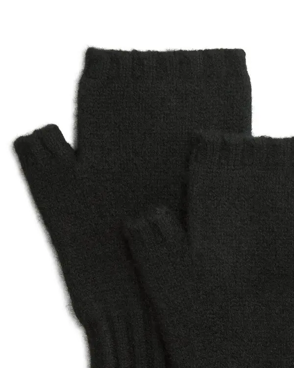 Vince Cashmere Knit Fingerless Mittens - Black