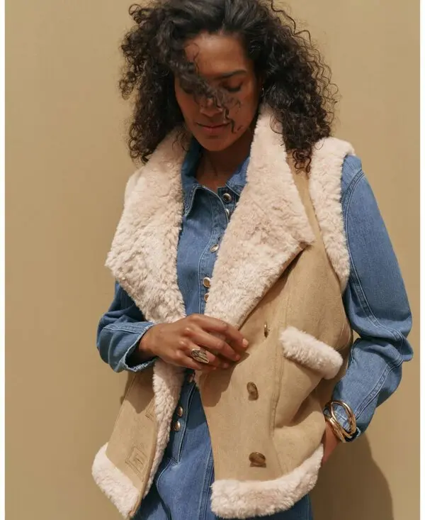 Mint Velvet Suede Faux Fur Vest