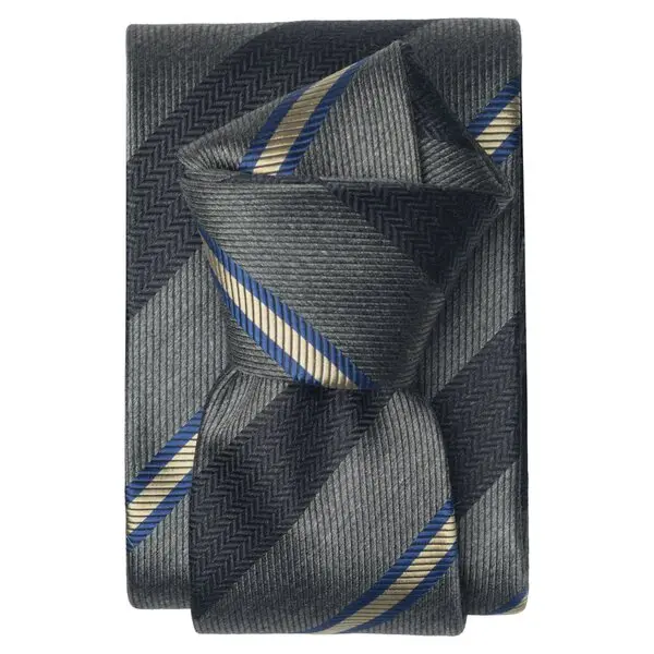 ELIZABETTA MADE IN ITALY Flaminia Silk Jacquard Tie Charcoal