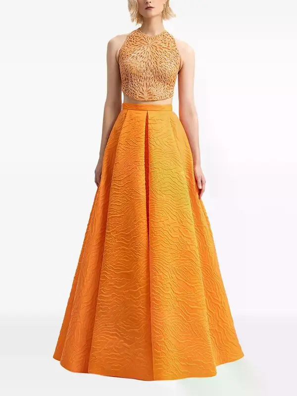 GEMY MAALOUF Bead-embellished Halter-neck Top