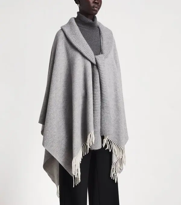 Fabiana Filippi Wool-blend Scarf-neck Cape