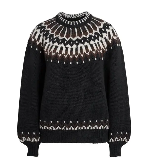 DÔEN Alpaca-blend Fair Isle Field Sweater - Black