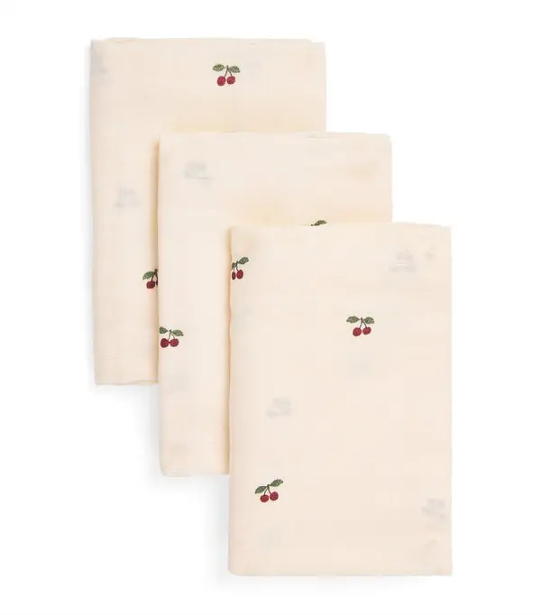 KONGES SLOJD Organic Cotton Cherry Muslin Cloths - Pink