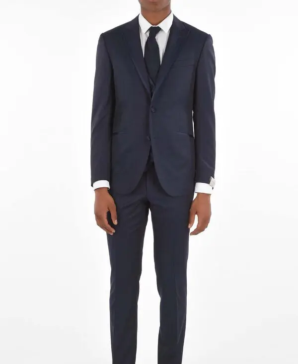 Corneliani Satin-detail Wool Three-piece Suit